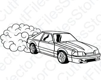 Ford Mustang Fox Body Vector Svg - Cut File + Pdf Png Eps Dxf - Etsy