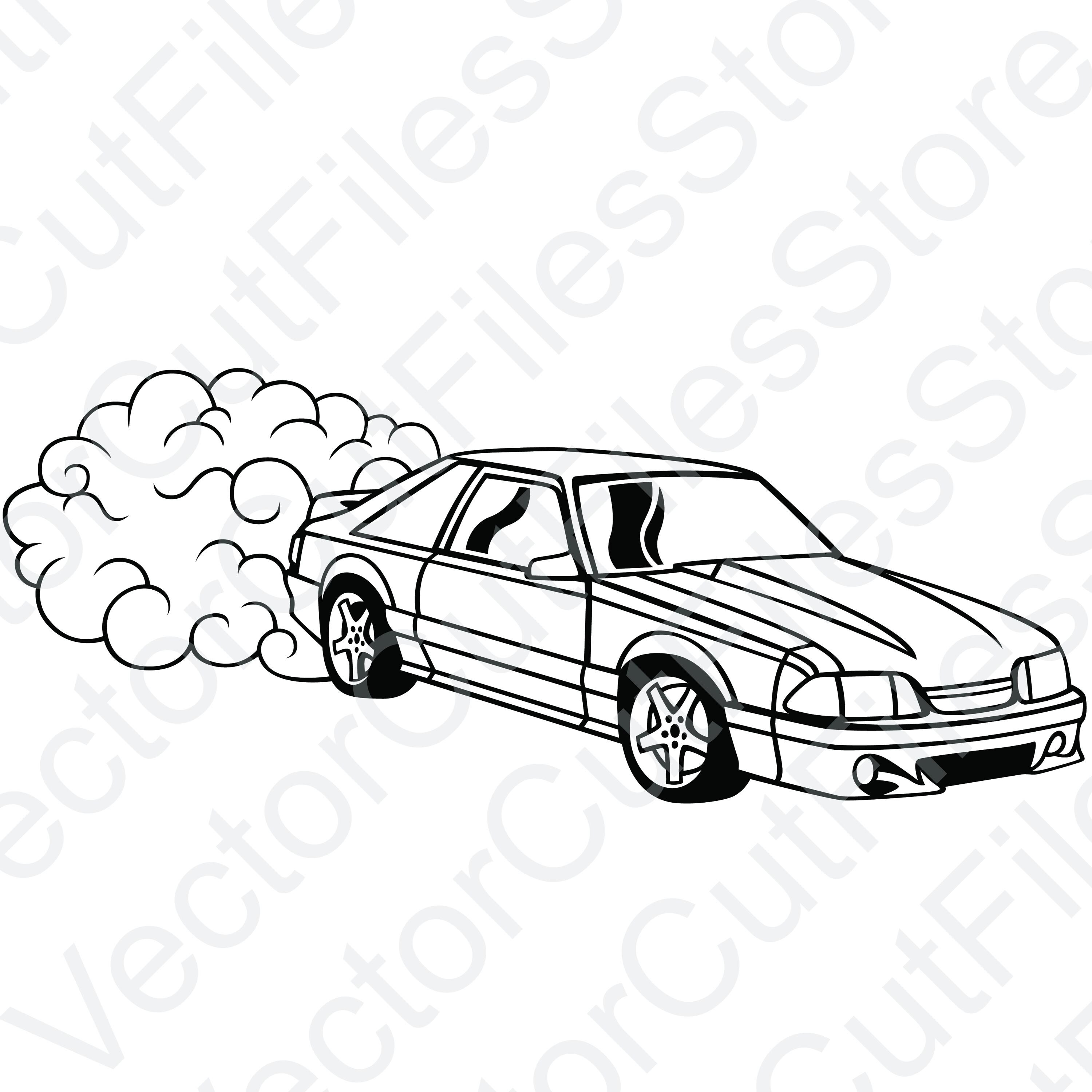 Ford Mustang Foxbody Vector Cut File - Etsy