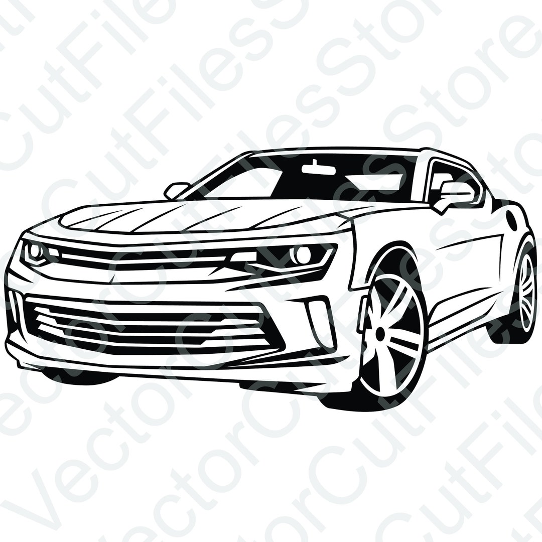 Chevrolet Camaro 2016 Angled View Vector Cut File - Etsy