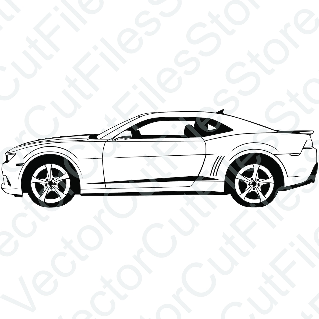 Chevrolet Camaro 2015 Side View Vector Cut File - Etsy