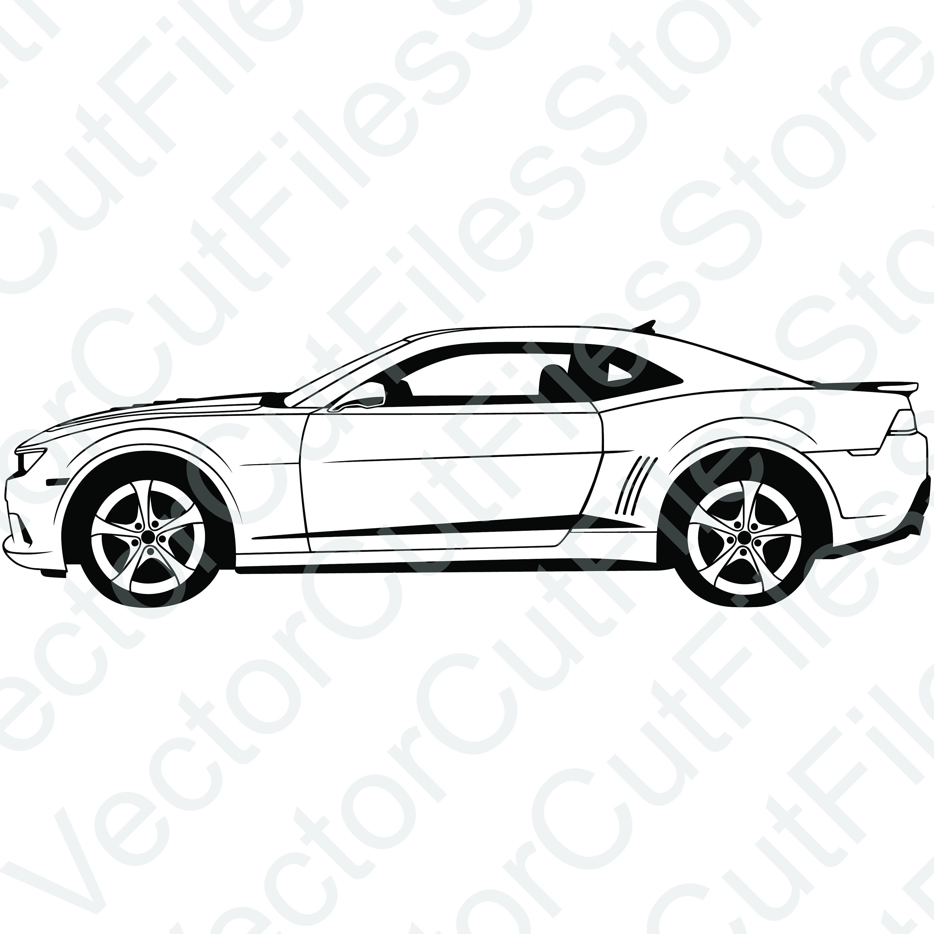Chevrolet Camaro 2015 Side View Vector Cut File - Etsy