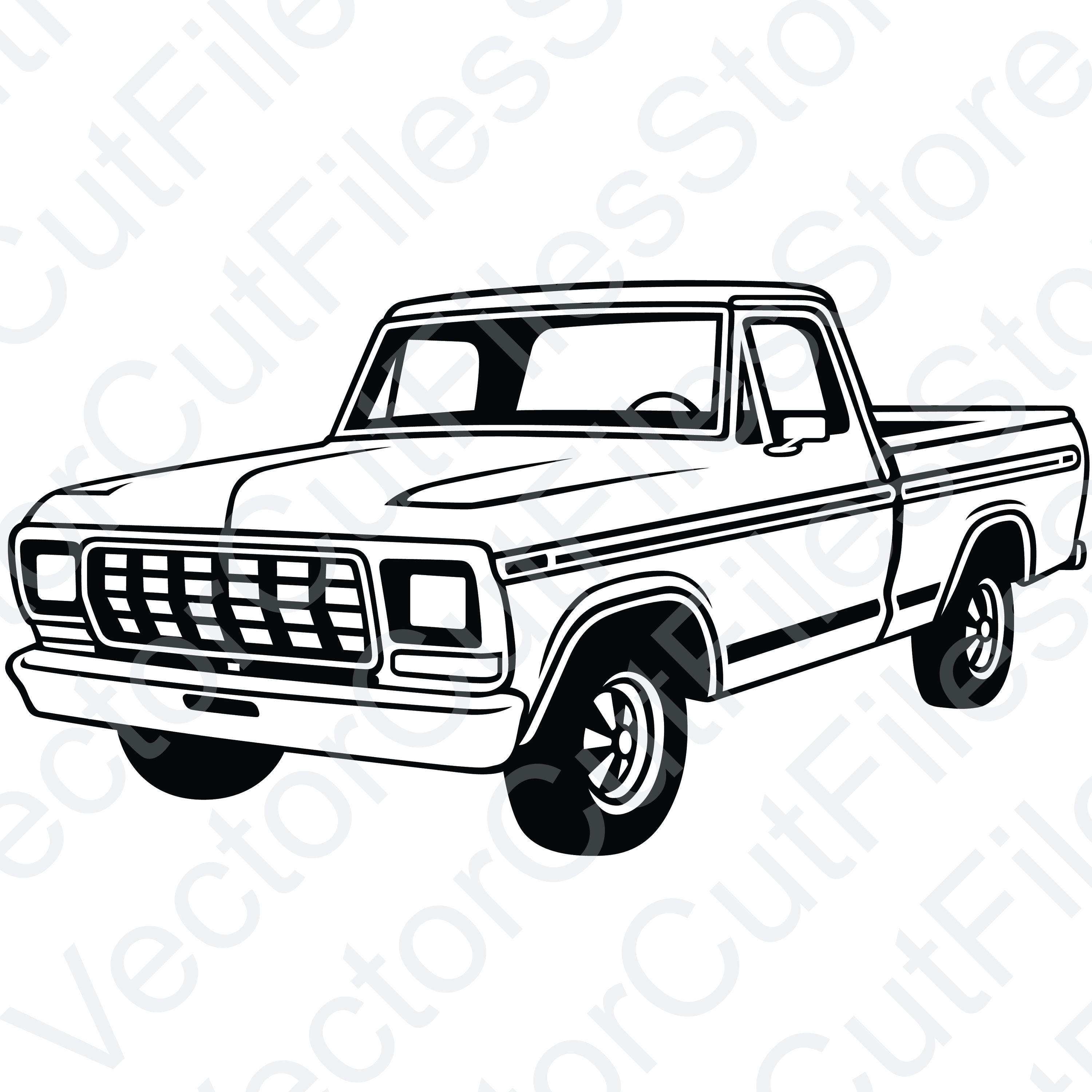 Ford F100 1978 Angled View Vector Cut File - Etsy