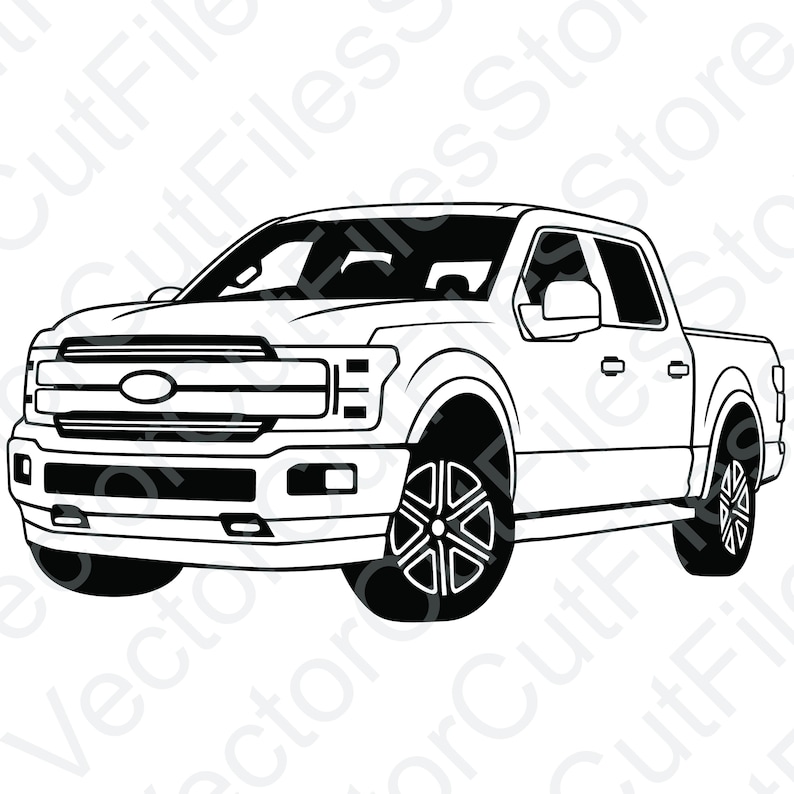 Ford F150 2019 Angled View Vector Cut File - Etsy