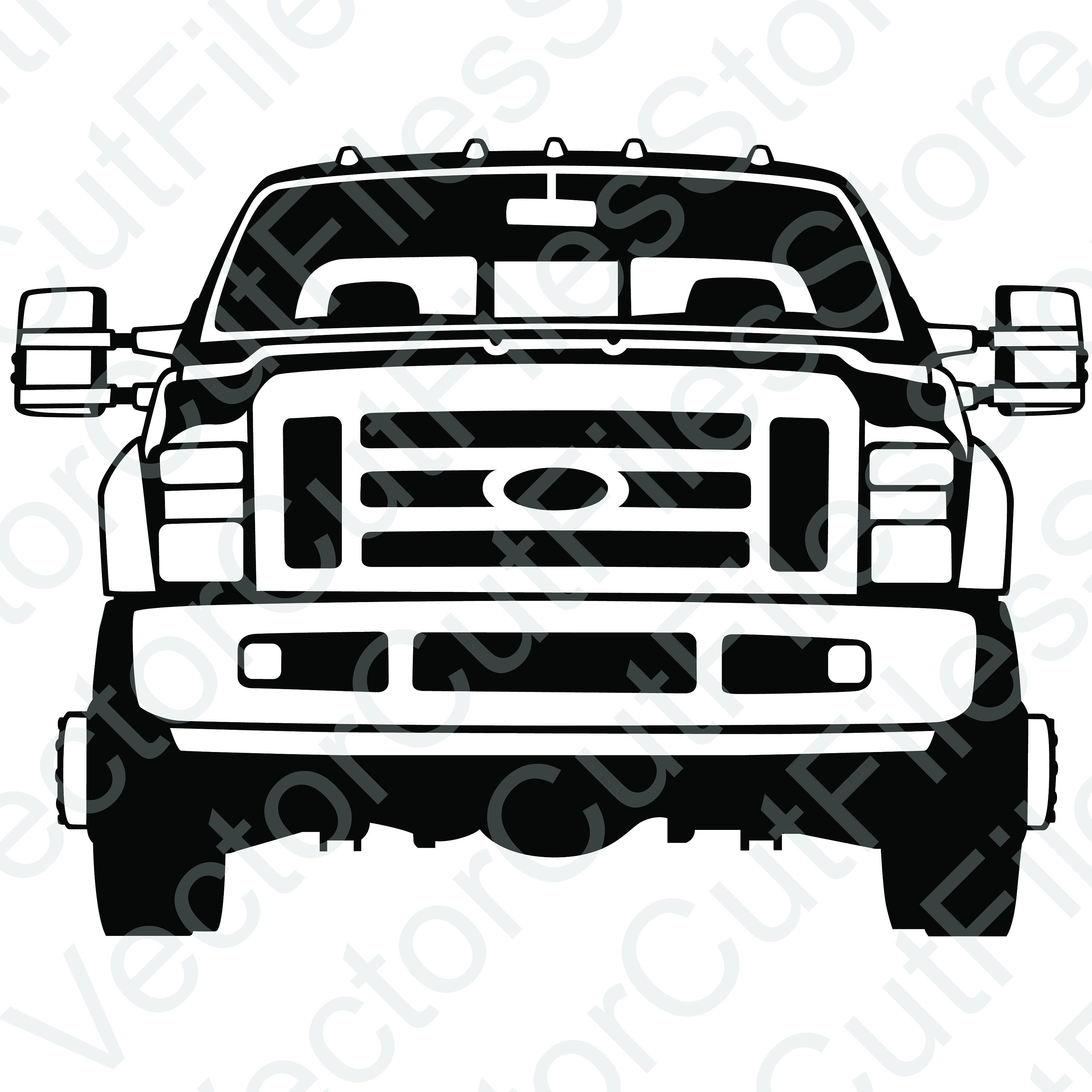 Ford Super Duty Front View Vector Cut File - Etsy