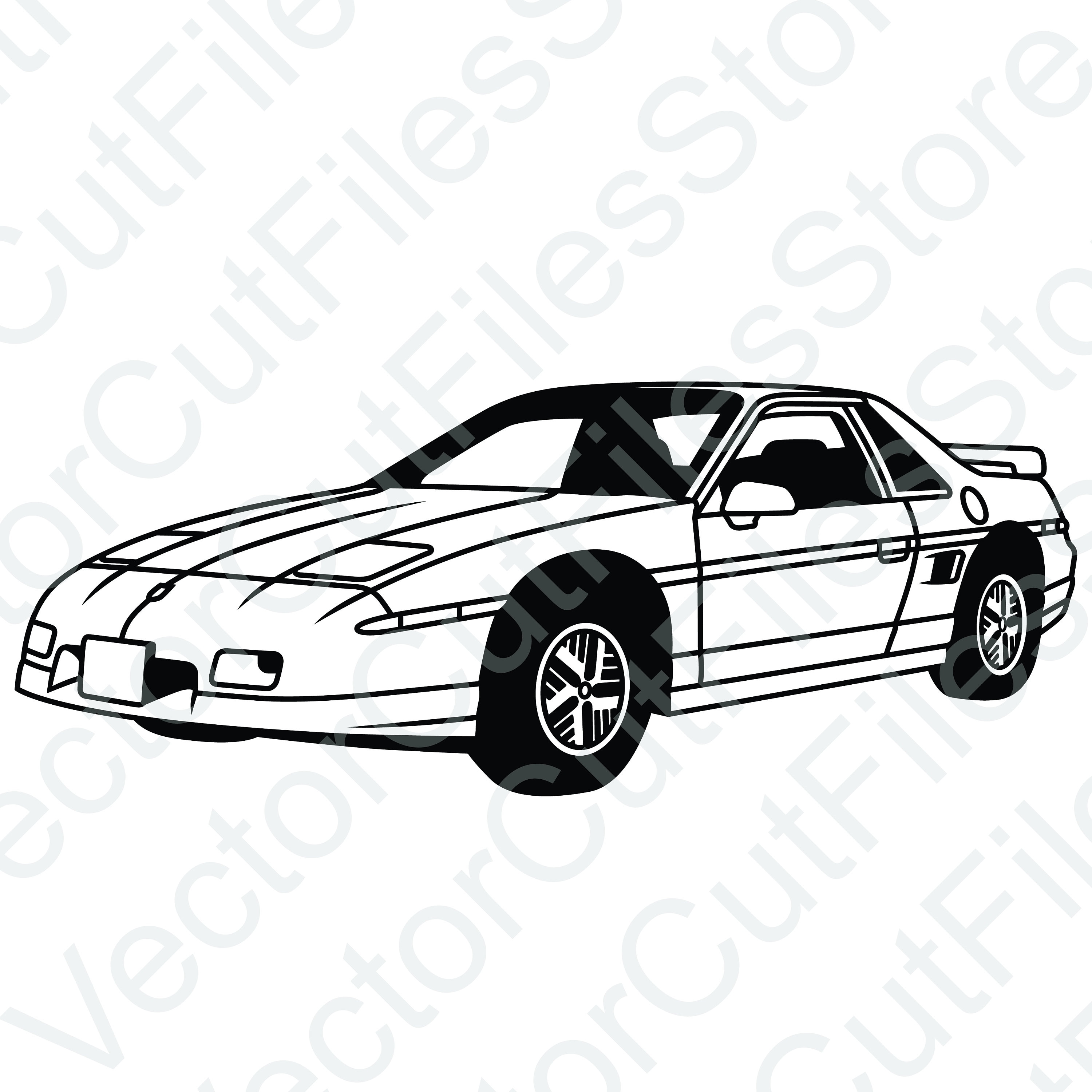 Pontiac Fiero GT 1985 Angled View Vector Cut File - Etsy