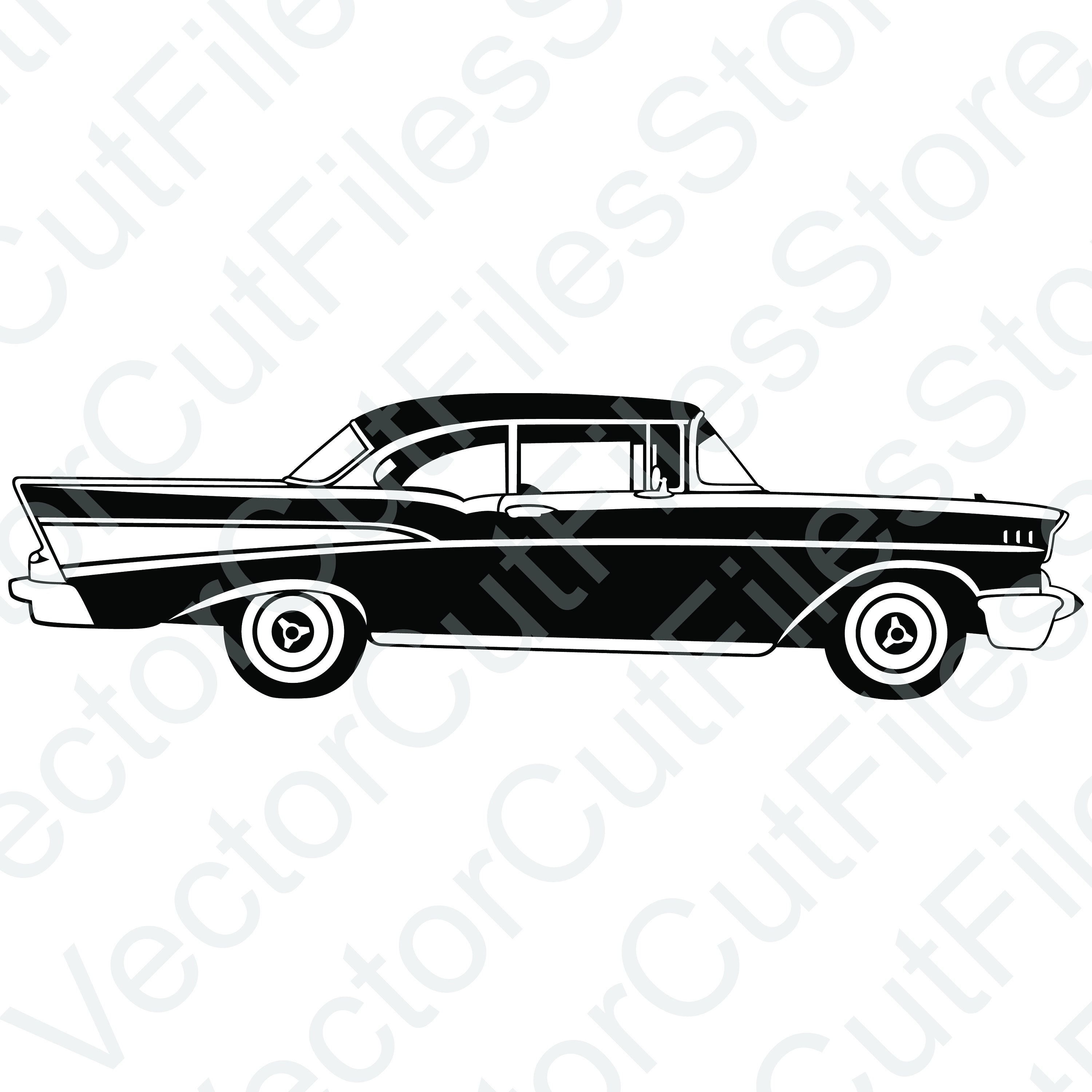 Chevrolet Bel Air 1957 Side View Vector Cut File - Etsy