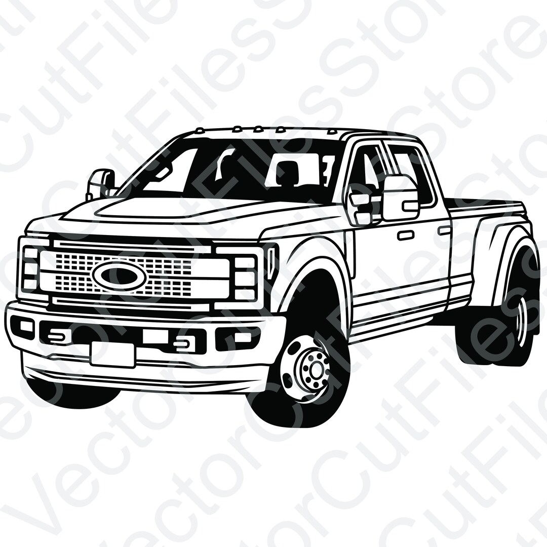 Ford F350 2017 Dually Angled View Vector Cut File - Etsy