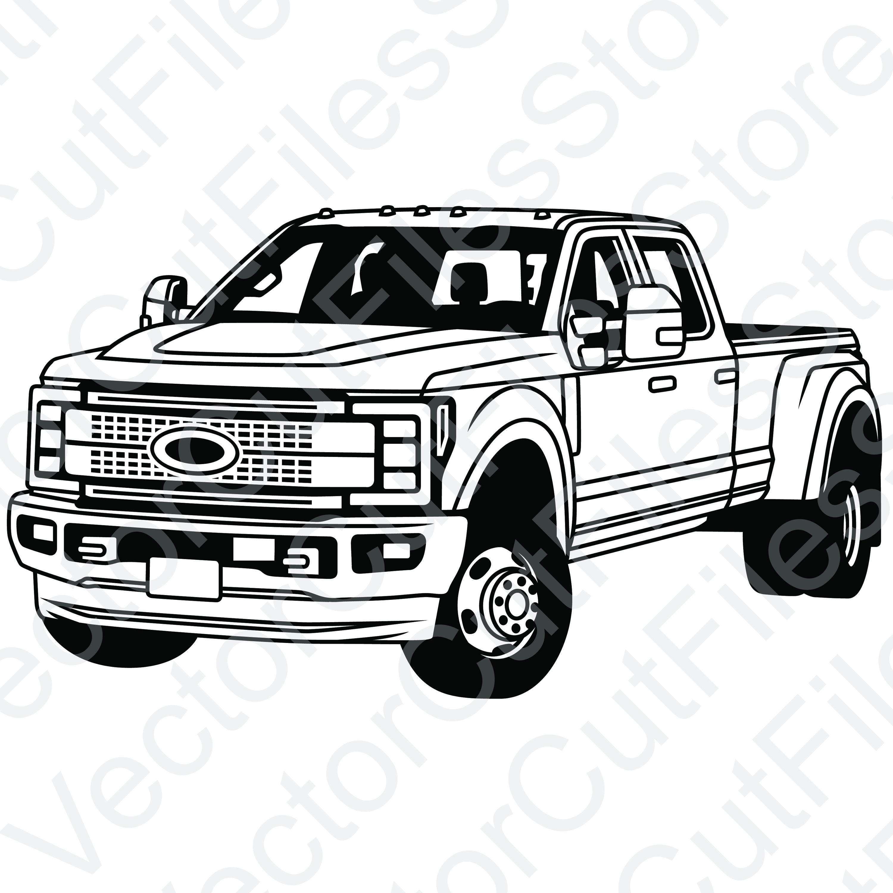 Ford F350 2017 Dually Angled View Vector Cut File - Etsy