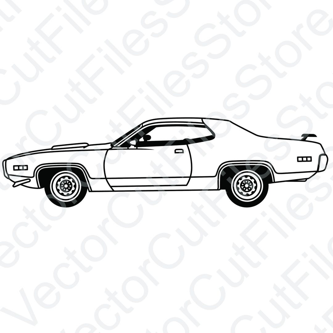 Plymouth Road Runner 1971 Side View Vector Cut File - Etsy