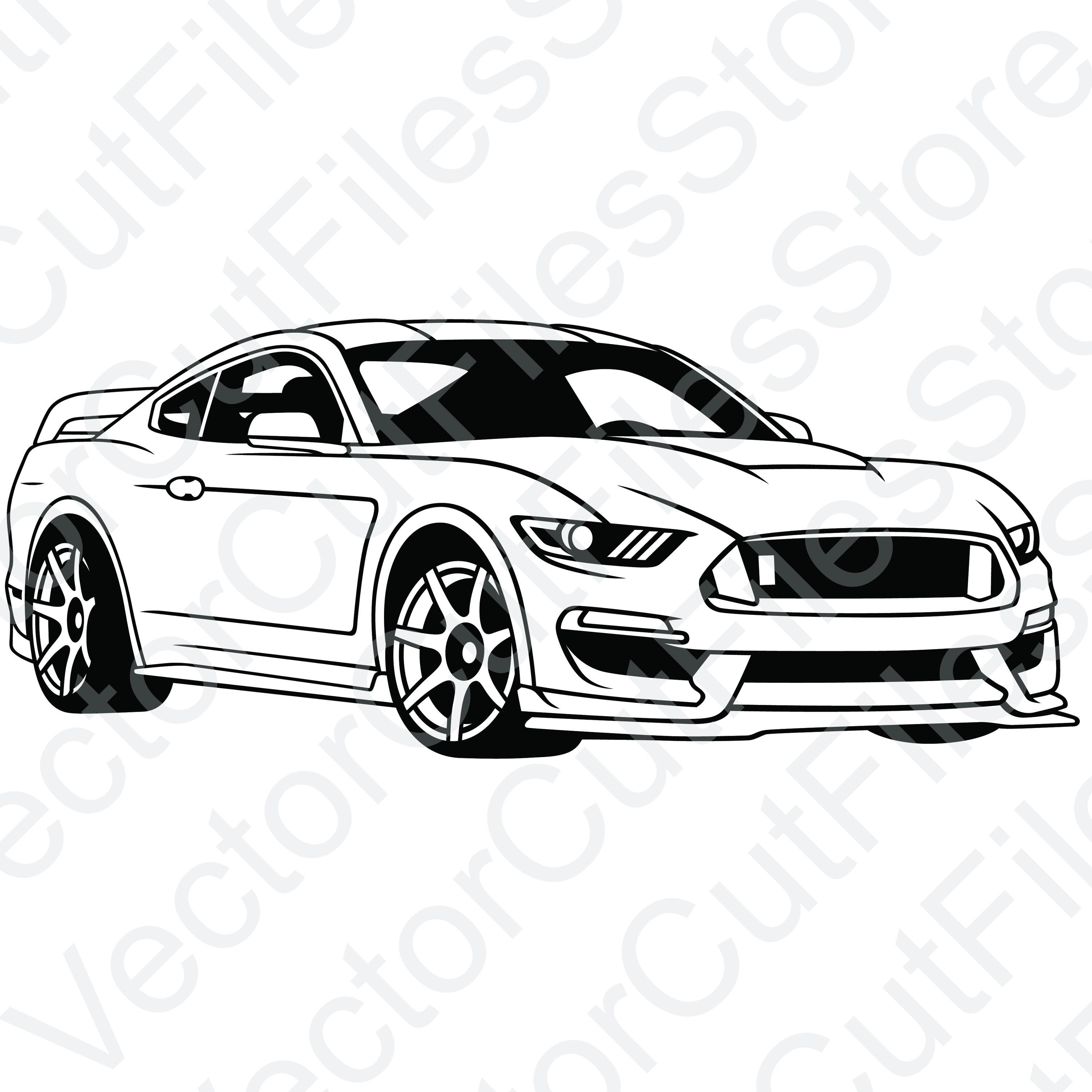 Ford Mustang 2020 GT350 Angled View Vector Cut File - Etsy