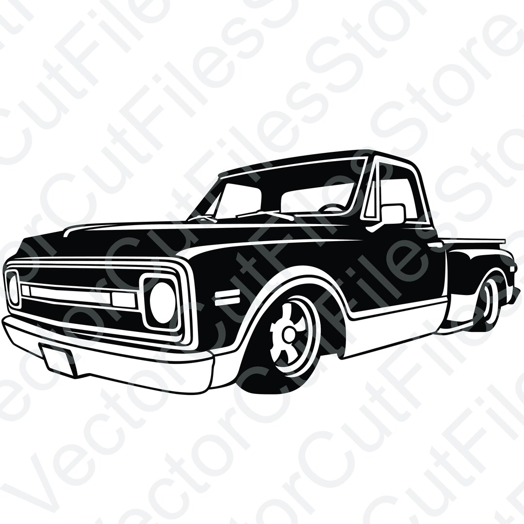 Chevrolet C10 1969 Stepside Slammed Angled Vector Cut File - Etsy