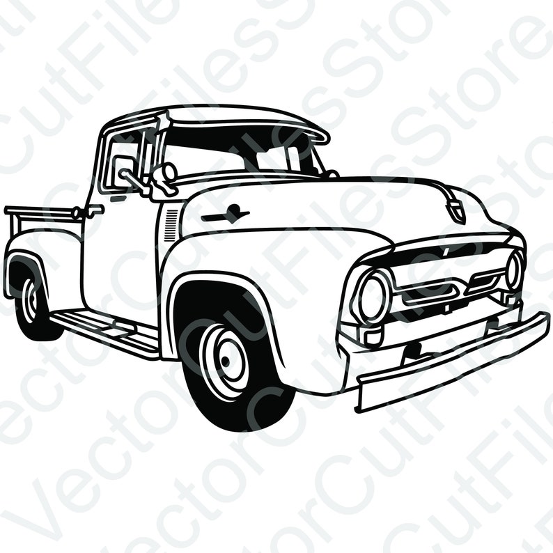 Ford F100 1956 Big Window Vector Cut File - Etsy