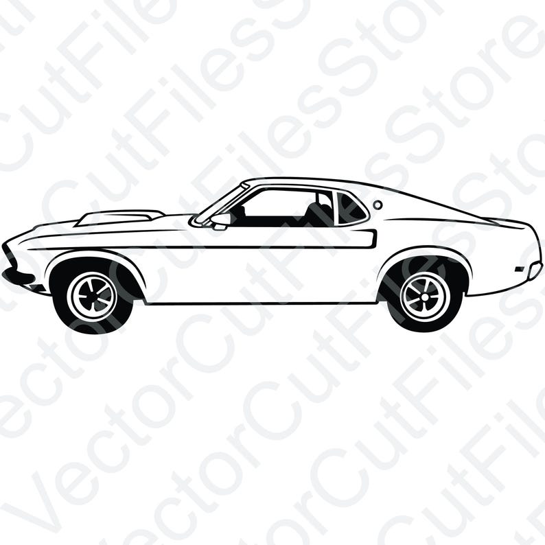 Ford Mustang 1969 Boss Side View Vector Cut File - Etsy