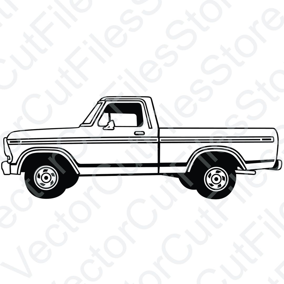 Ford F100 1978 Side View Vector Cut File - Etsy