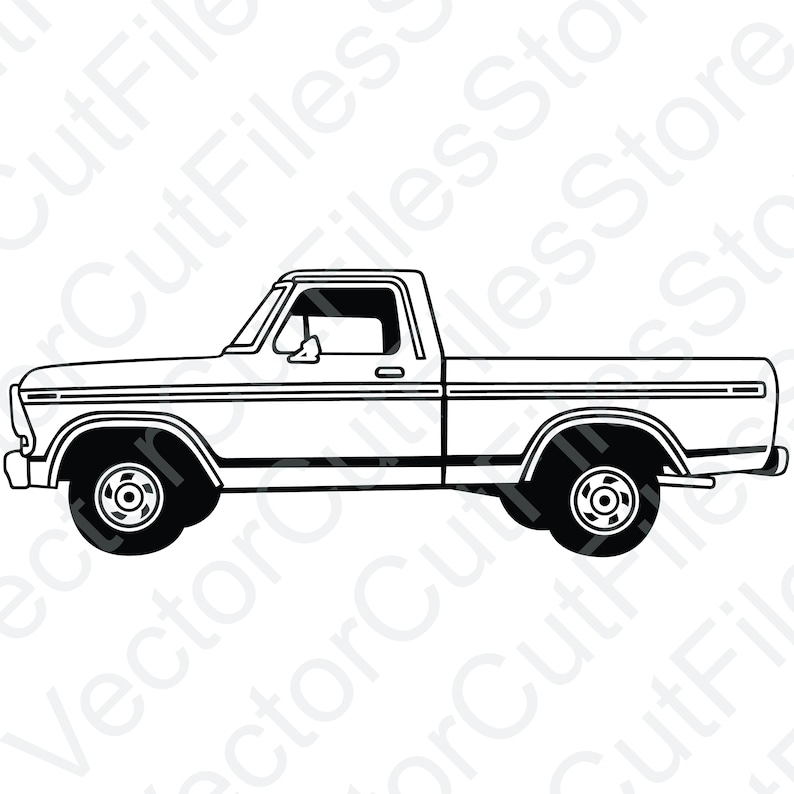 Ford F100 1978 Side View Vector Cut File - Etsy