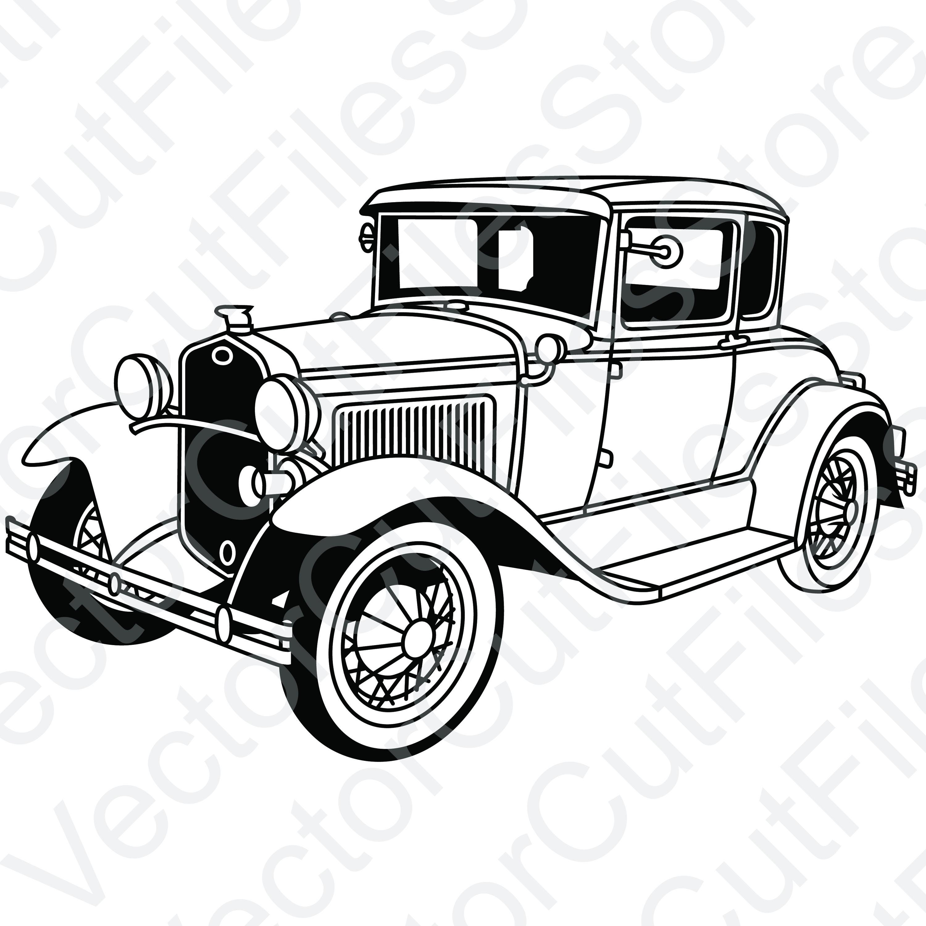 Ford Model A 1930 Coupe Angled View Vector Cut File - Etsy