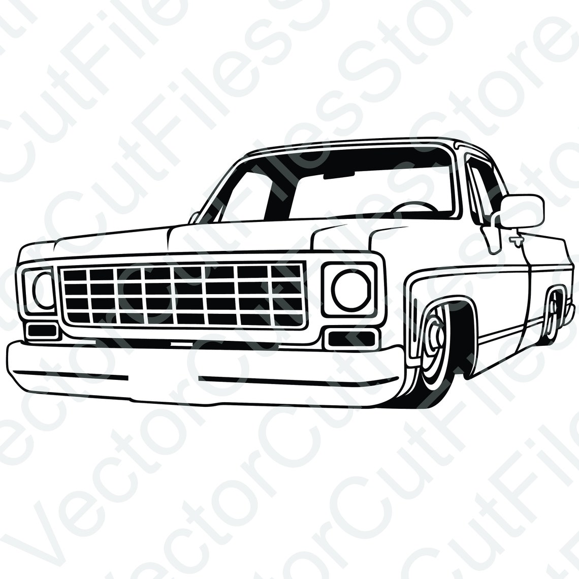 Chevrolet C10 1974 Fleetside Slammed Vector Cut File - Etsy
