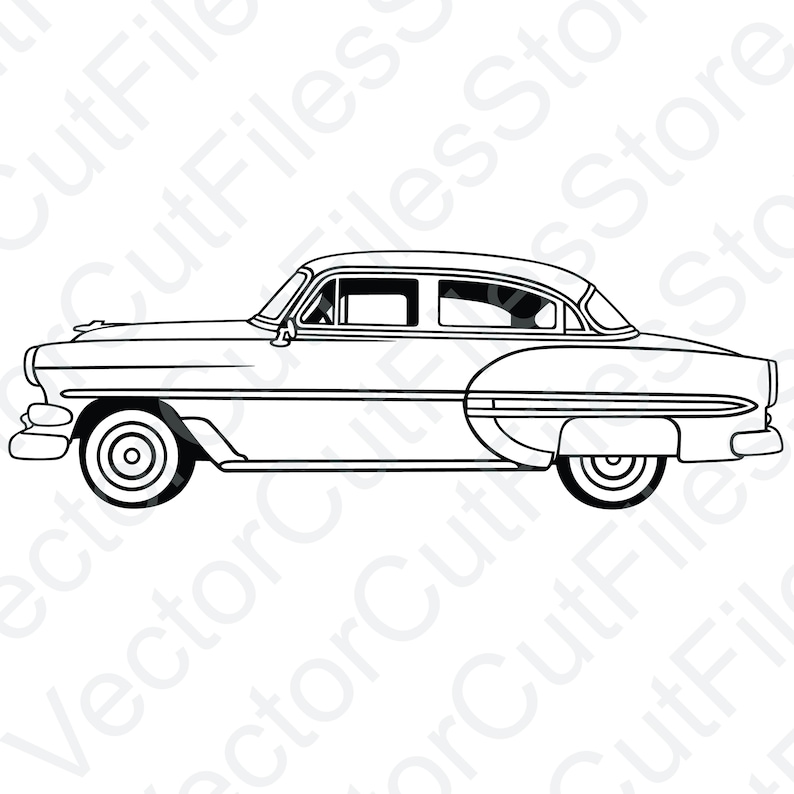 Chevrolet Bel Air 1954 Side View Vector Cut File - Etsy