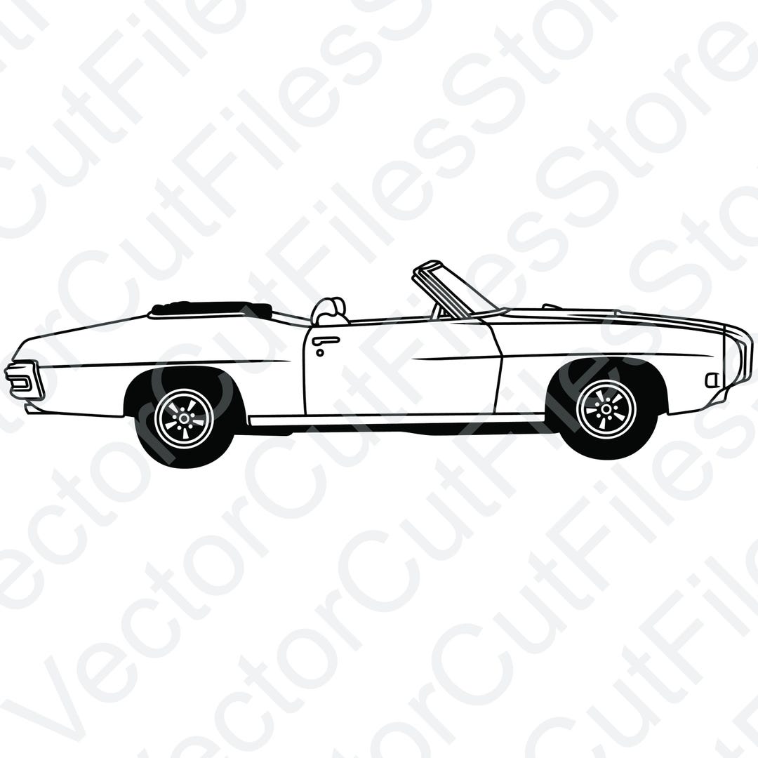 Pontiac GTO 1970 Convertible Side View Vector Cut File - Etsy