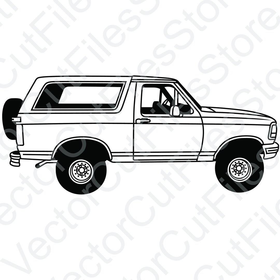 Ford Bronco 1992 Side View Vector Cut File - Etsy