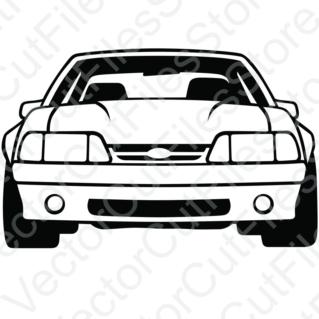 Ford Mustang 1988 Front View Vector Cut File - Etsy