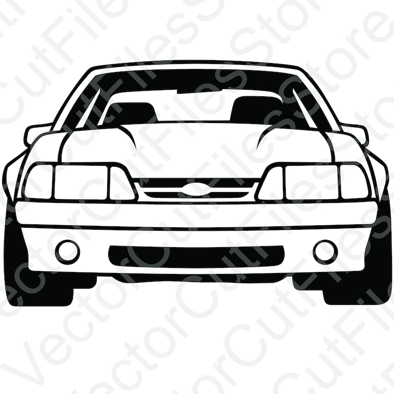 Ford Mustang 1988 Front View Vector Cut File - Etsy