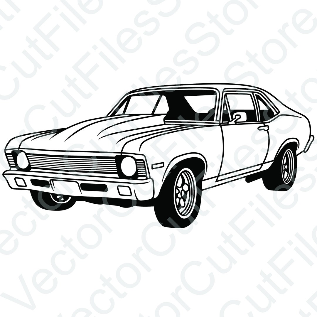 Chevrolet Nova 1972 Hot Rod Vector Cut File - Etsy