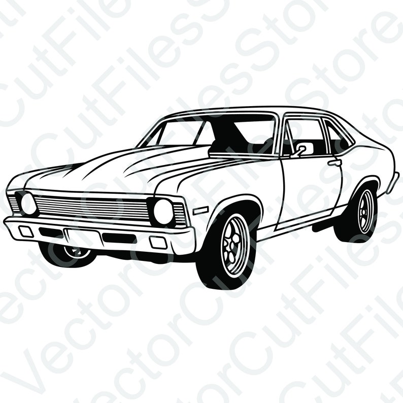 Chevrolet Nova 1972 Hot Rod Vector Cut File - Etsy