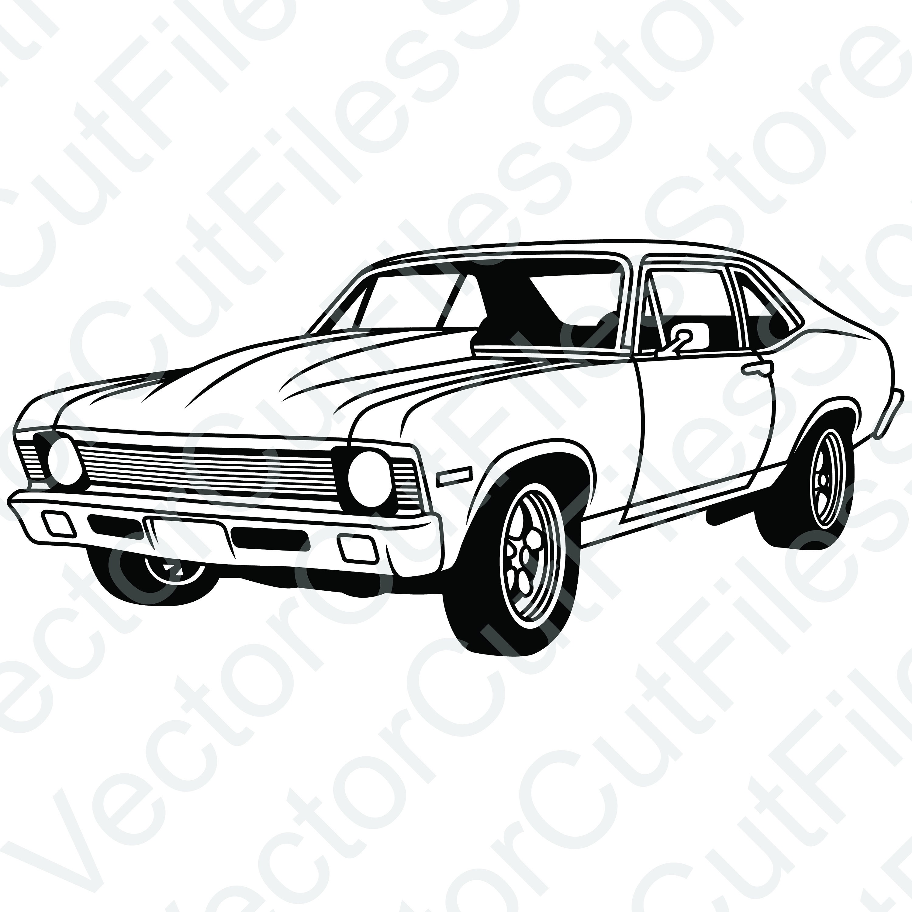 Chevrolet Nova 1972 Hot Rod Vector Cut File - Etsy
