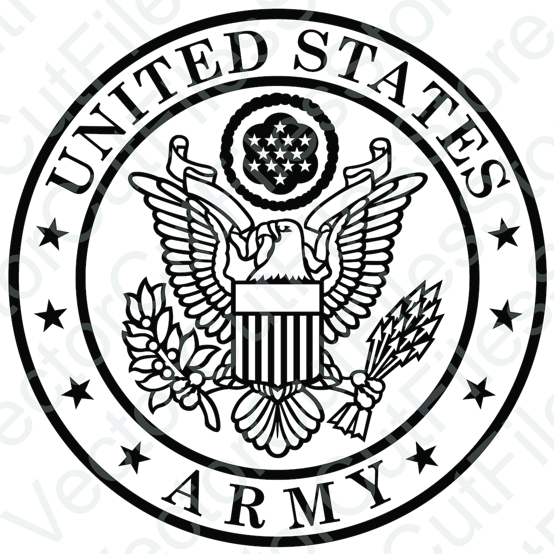 US Army Crest Vector Cut File - Etsy