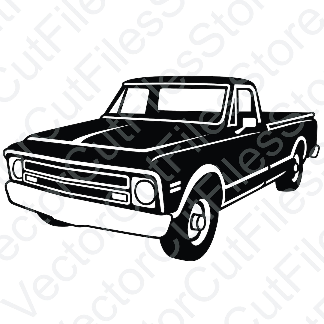 Chevrolet C10 1967 Angled View Vector Cut File - Etsy