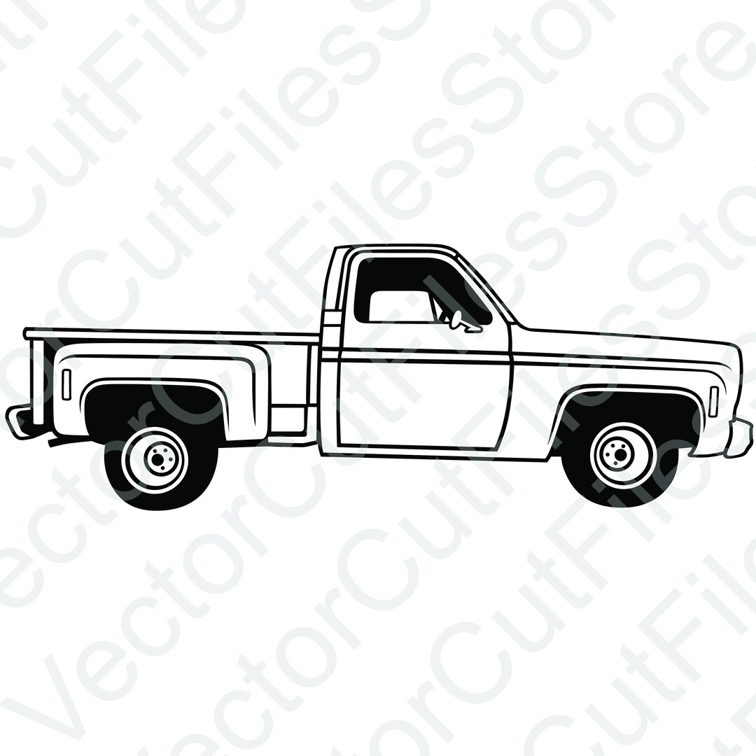 Chevrolet C10 3rd Gen Stepside Side View Vector Cut File - Etsy