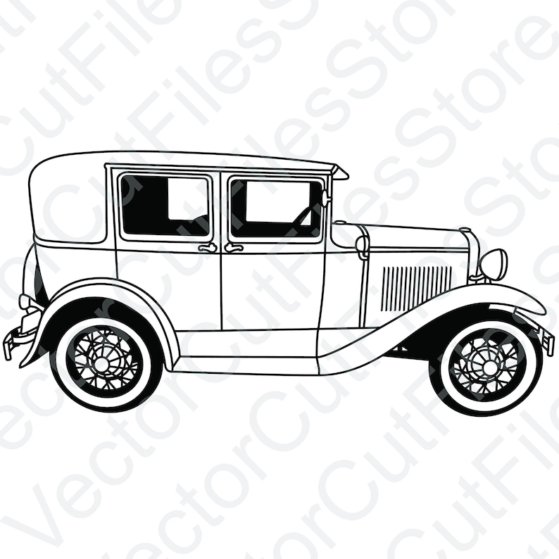 Ford Model A 1930 4 Door Sedan Side View Vector Cut File - Etsy