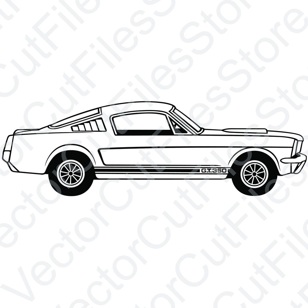 Ford Mustang 1965 Shelby GT350 Side View Vector Cut File - Etsy