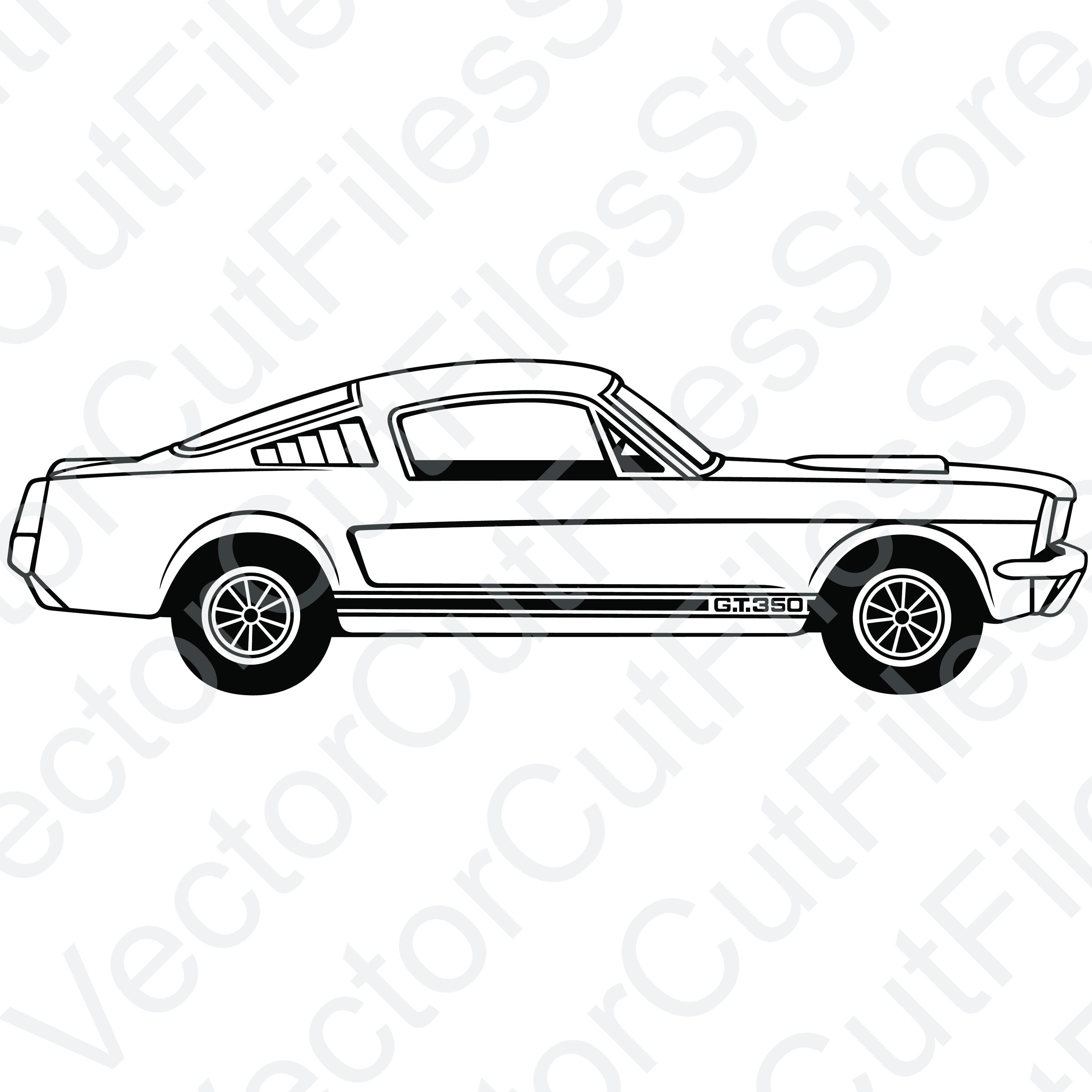 Ford Mustang 1965 Shelby GT350 Side View Vector Cut File - Etsy