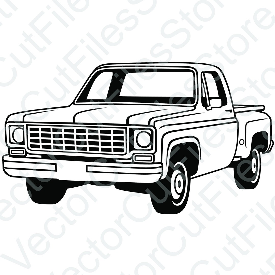 Chevrolet C10 3rd Gen Stepside Angled View Vector Cut File - Etsy