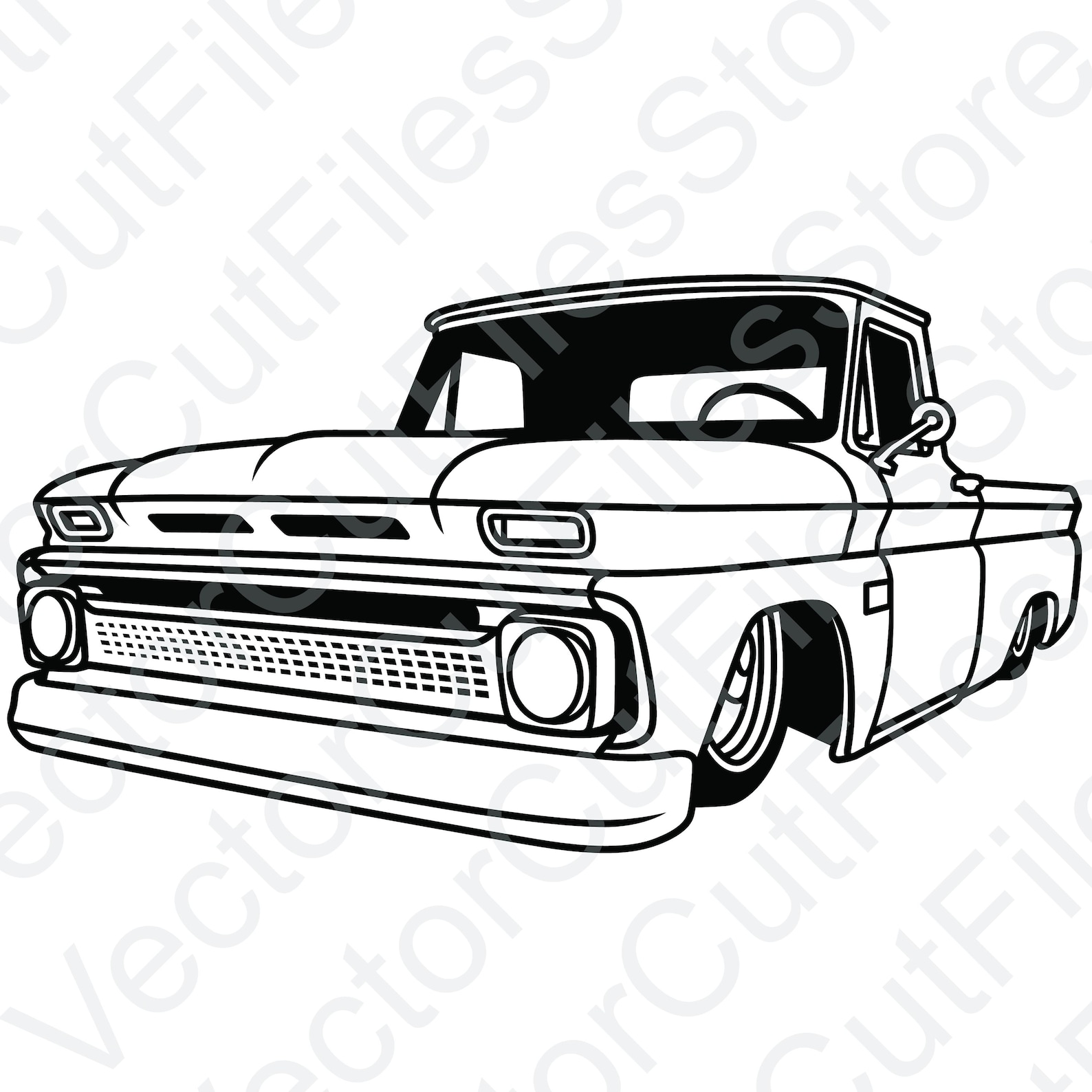Chevrolet C10 1966 Slammed Angled Vector Cut File - Etsy