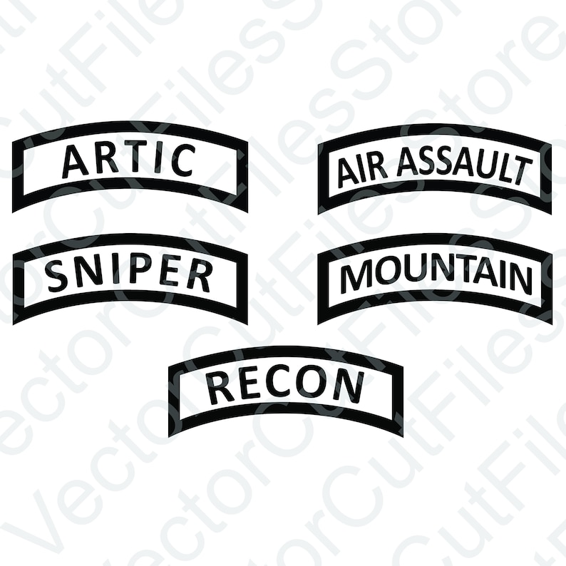 US Army Tabs 1 Vector Cut File - Etsy