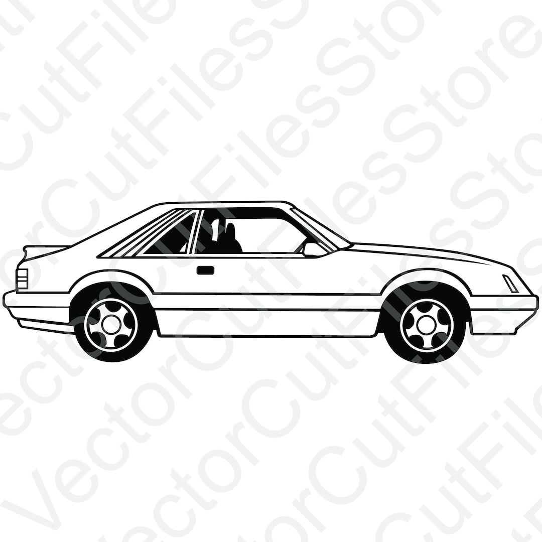 Ford Mustang 1986 Hatchback Side View Vector Cut File - Etsy