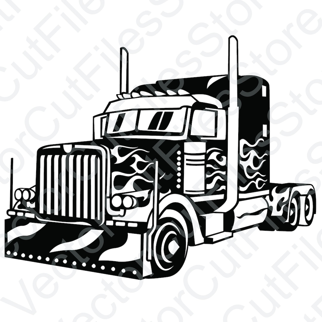 Peterbilt 379 Semi-truck Vector Cut File - Etsy