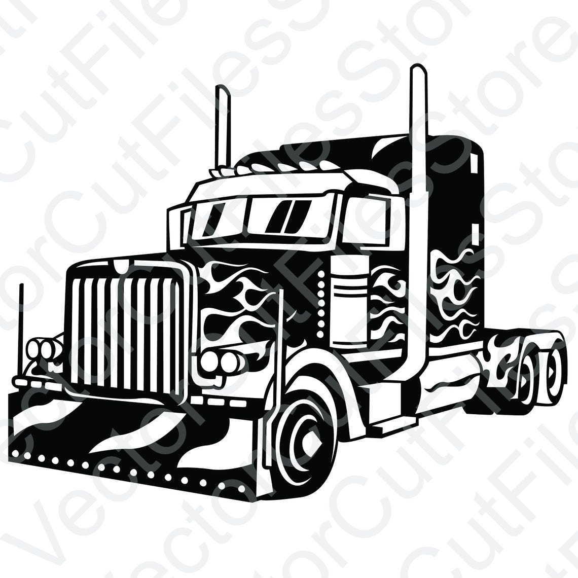 Peterbilt 379 Semi-truck Vector Cut File - Etsy