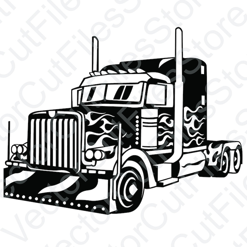 Peterbilt 379 Semi-truck Vector Cut File - Etsy