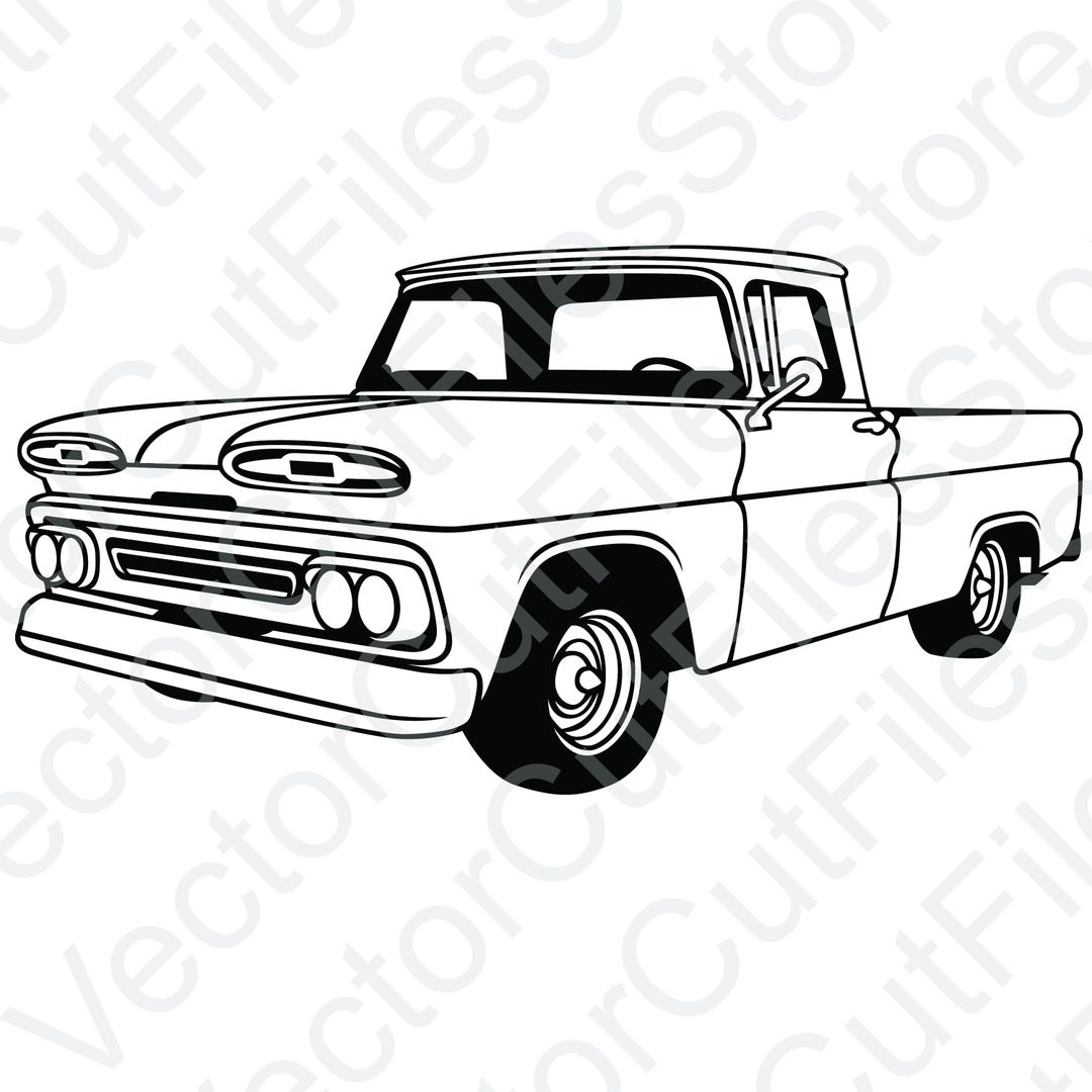 Chevrolet Apache Pickup 1961 Vector Cut File - Etsy