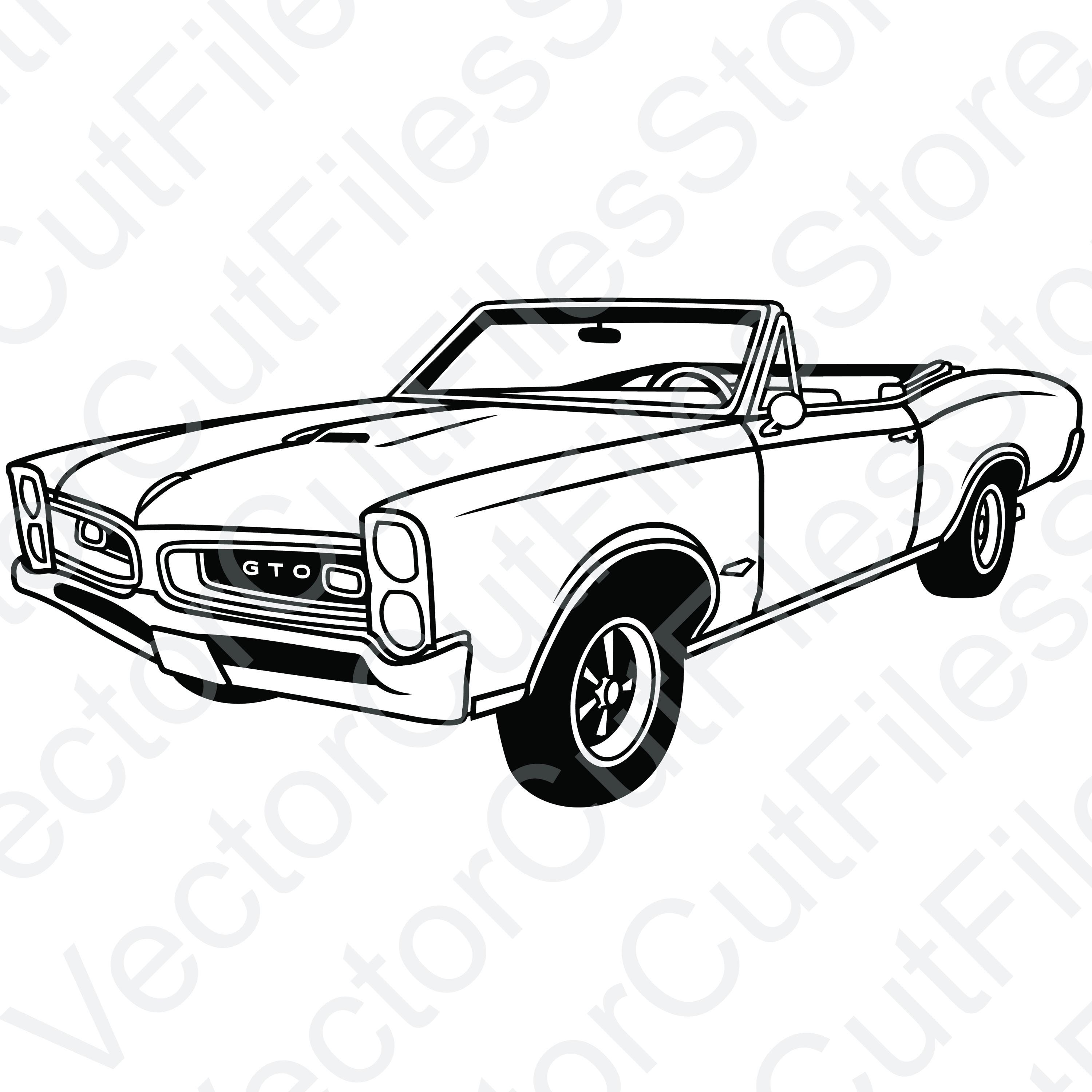 Pontiac GTO 1966 Convertible Vector Cut File - Etsy