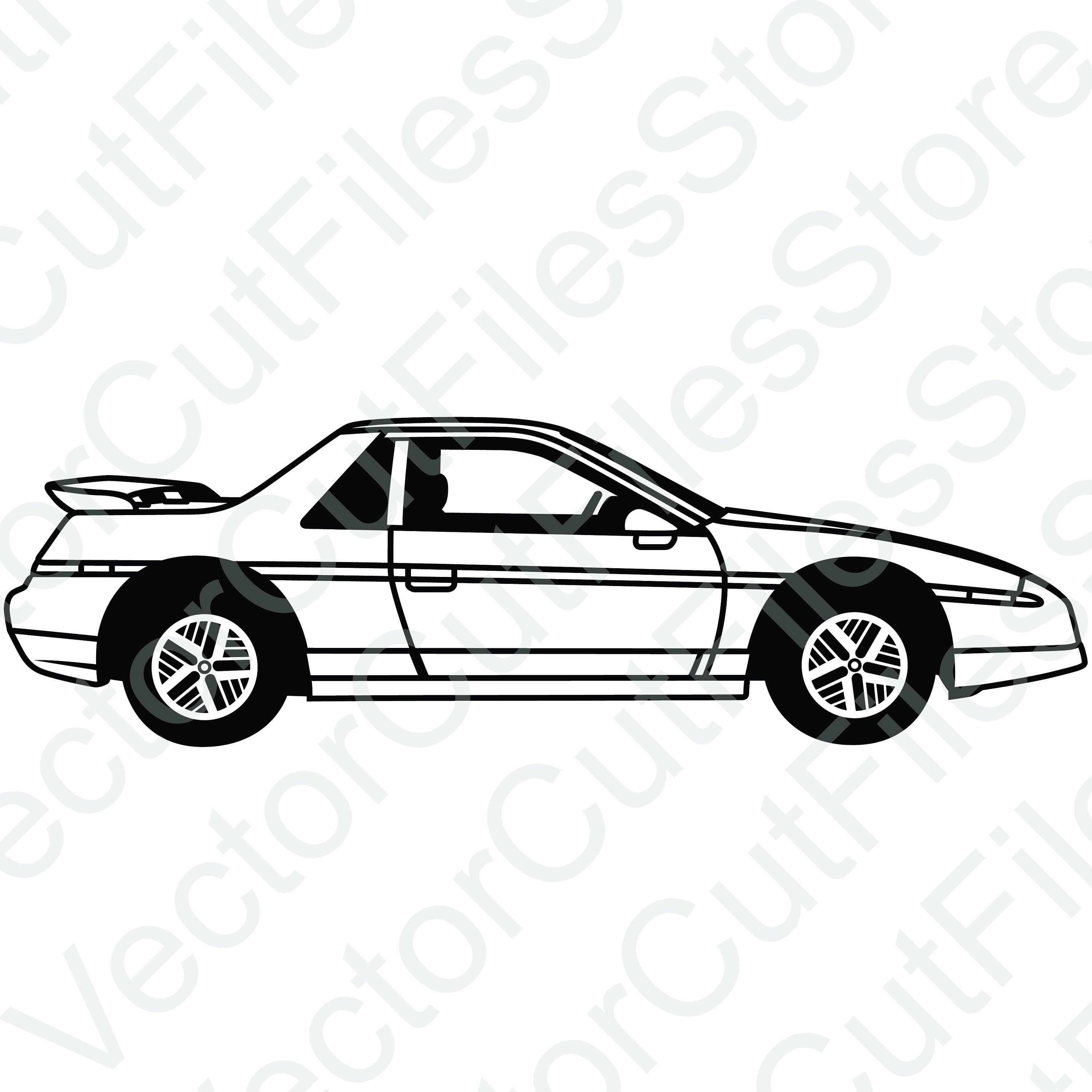 Pontiac Fiero GT 1985 Side View Vector Cut File - Etsy