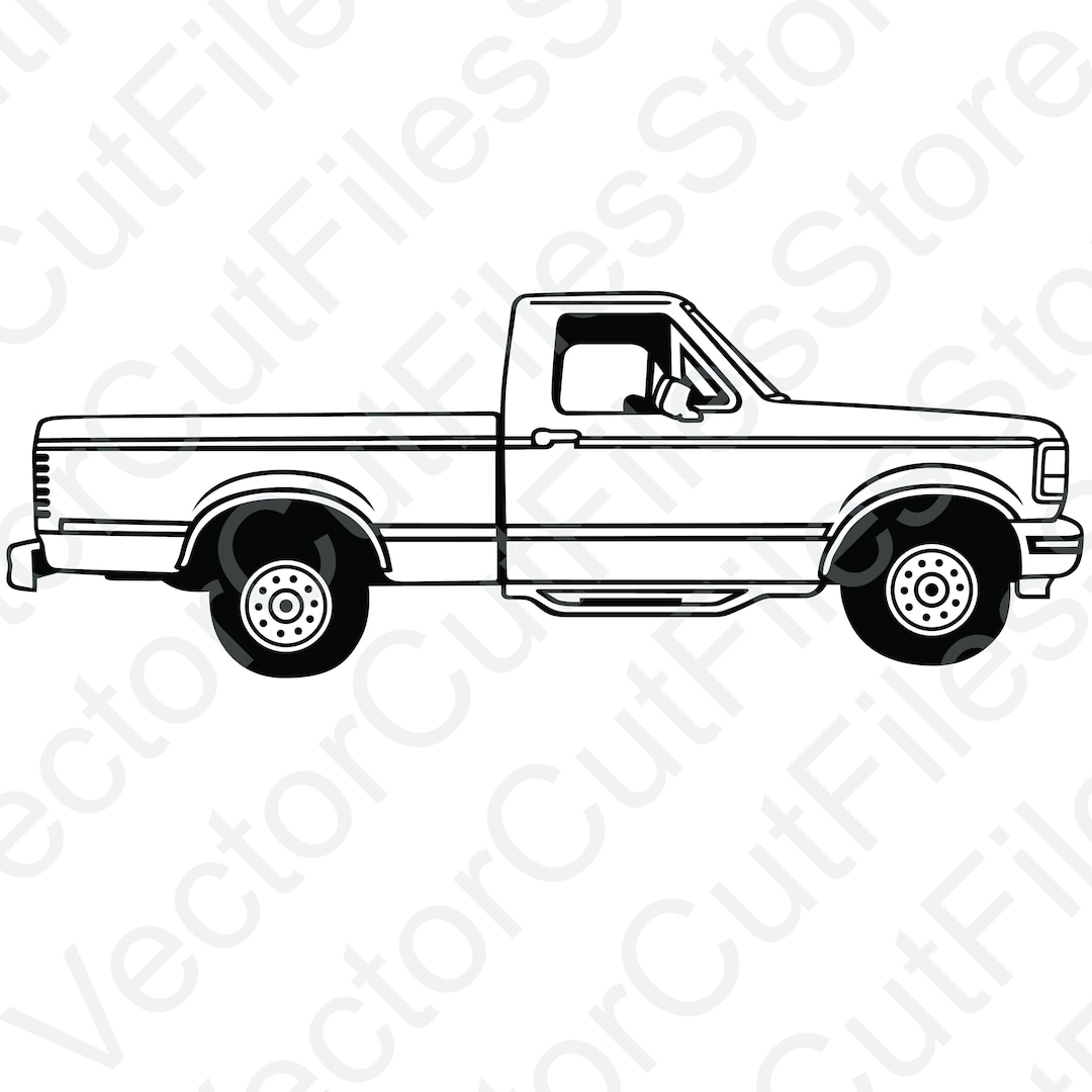 Ford F150 1995 XLT Side View Vector Cut File - Etsy
