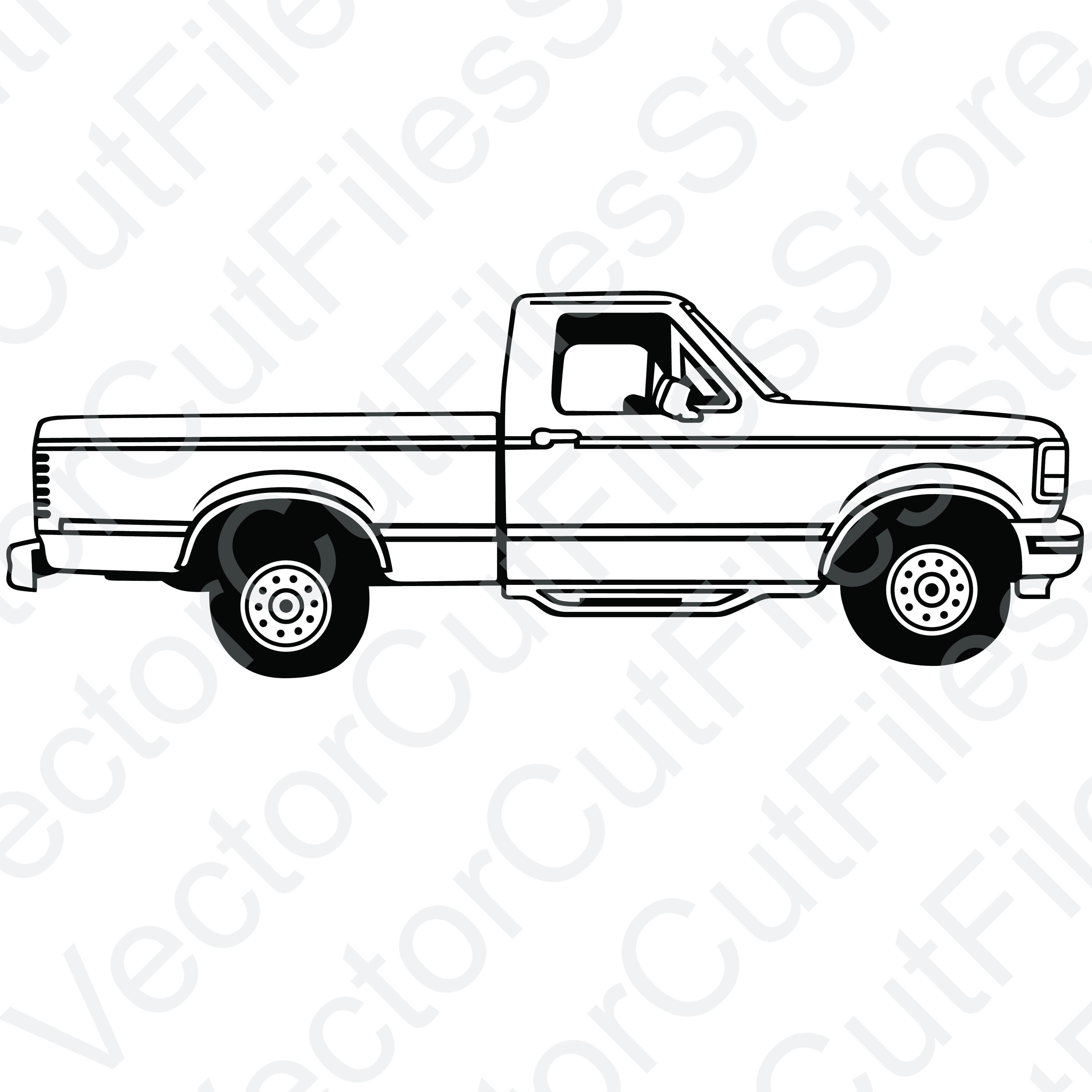 Ford F150 1995 XLT Side View Vector Cut File - Etsy