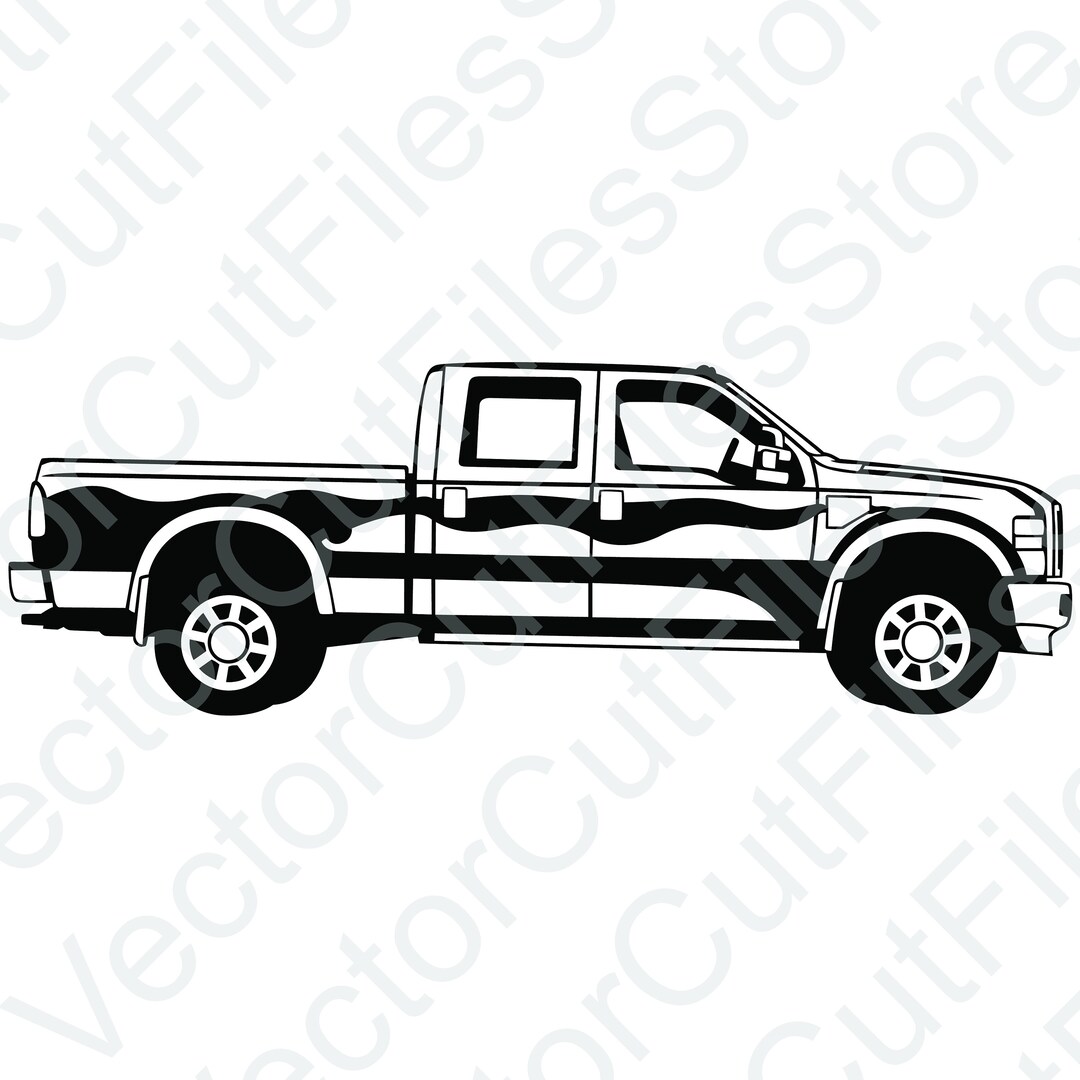 Ford Super Duty Side View Vector File - Etsy