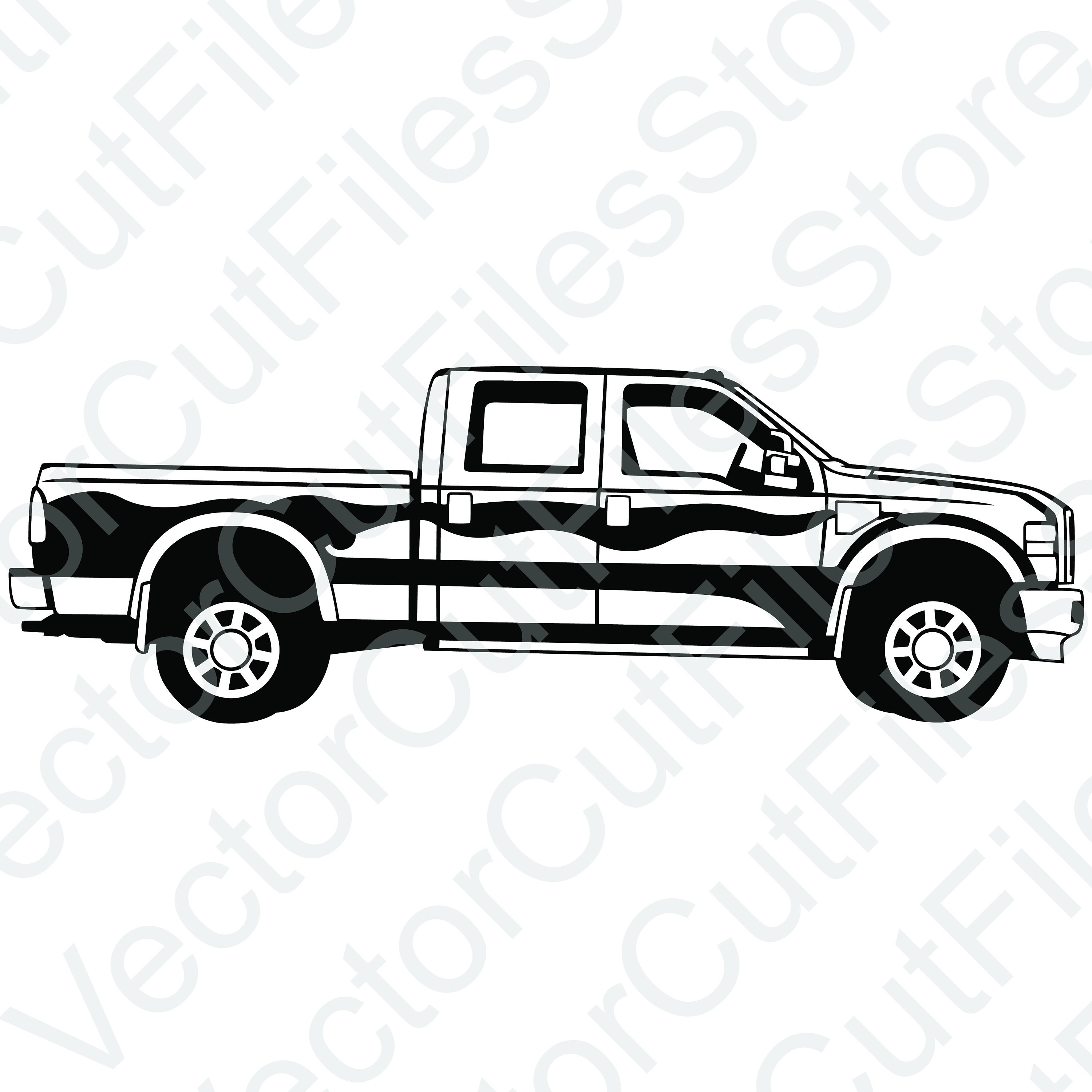 Ford Super Duty Side View Vector File - Etsy