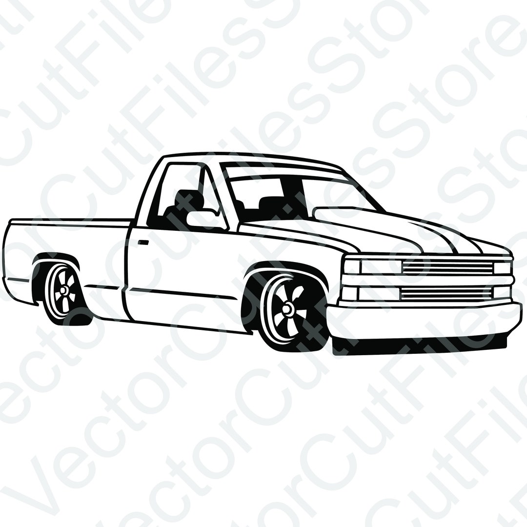 Chevrolet Lowered Truck 1 Vector Cut File - Etsy